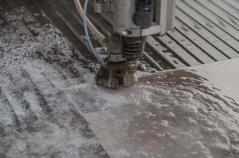 Water jet machine at work stock image. Image of cutter - 183950179