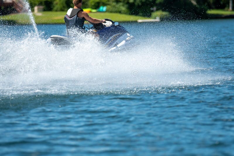 Water Jet Rider, Jet Skiing Stock Photo - Image of competition, lake ...