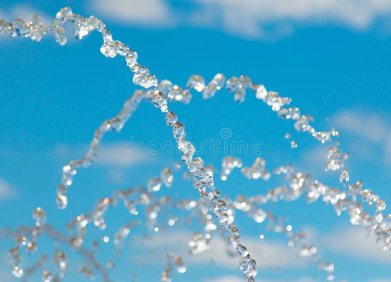 Water Jet with Spray on the Sky Background Stock Photo - Image of blue ...