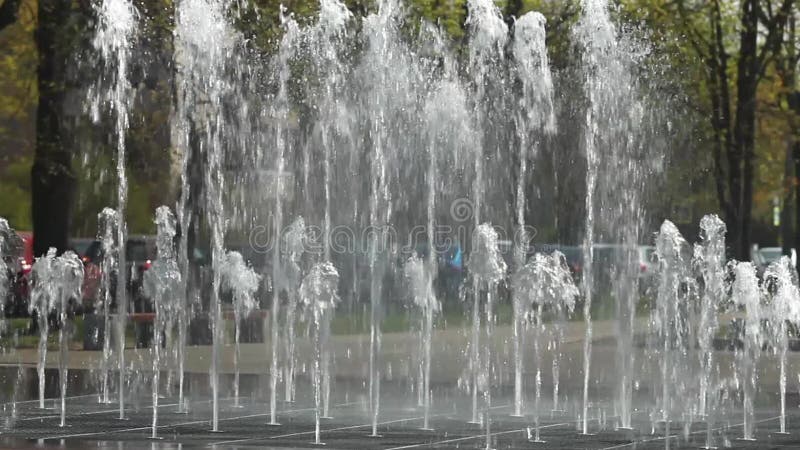 Water jets in the fountain stock video. Video of drops - 174119855