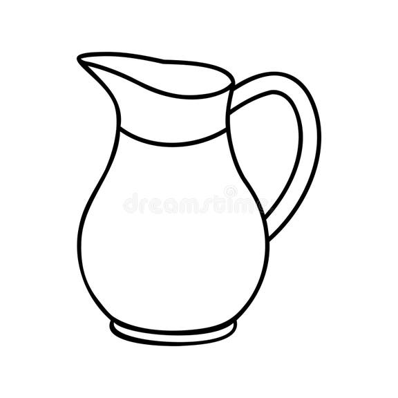 Water Jug Pitcher Outline Doodle Stock Illustration - Illustration of ...