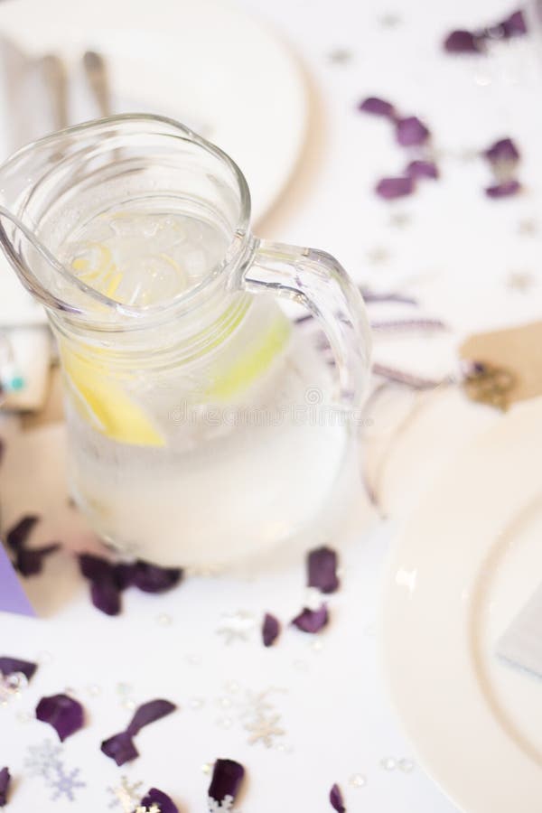 Water Jug on Table in Wedding Party Stock Photo - Image of restaurants ...