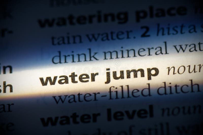 Water jump stock photo. Image of closeup, detail, text - 161574830