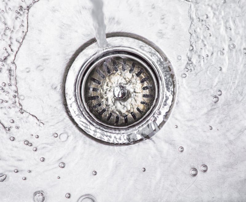 Water In Kitchen Sink II stock image. Image of cold, basin - 36358879