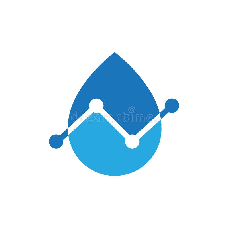 Water Lab Droplets Logo Design Vector Flat Stock Vector - Illustration ...