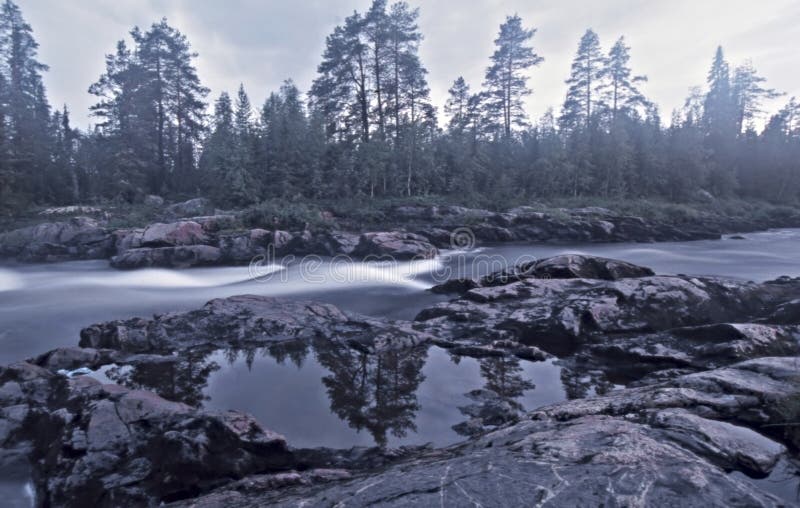Water Landscape with Forest and Rift Stock Image - Image of rain ...