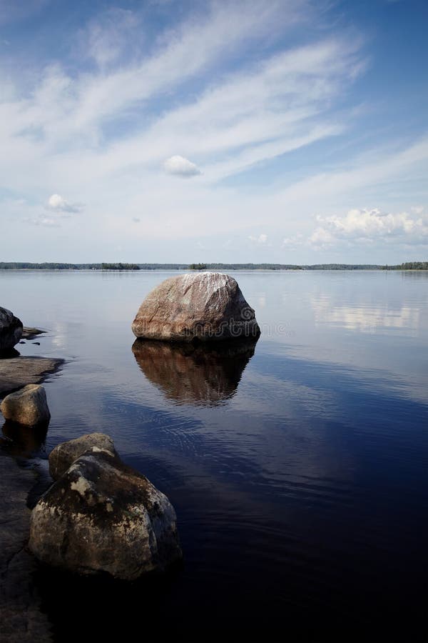 Water Landscape with Stones. Stock Photo - Image of cane, island: 43887210