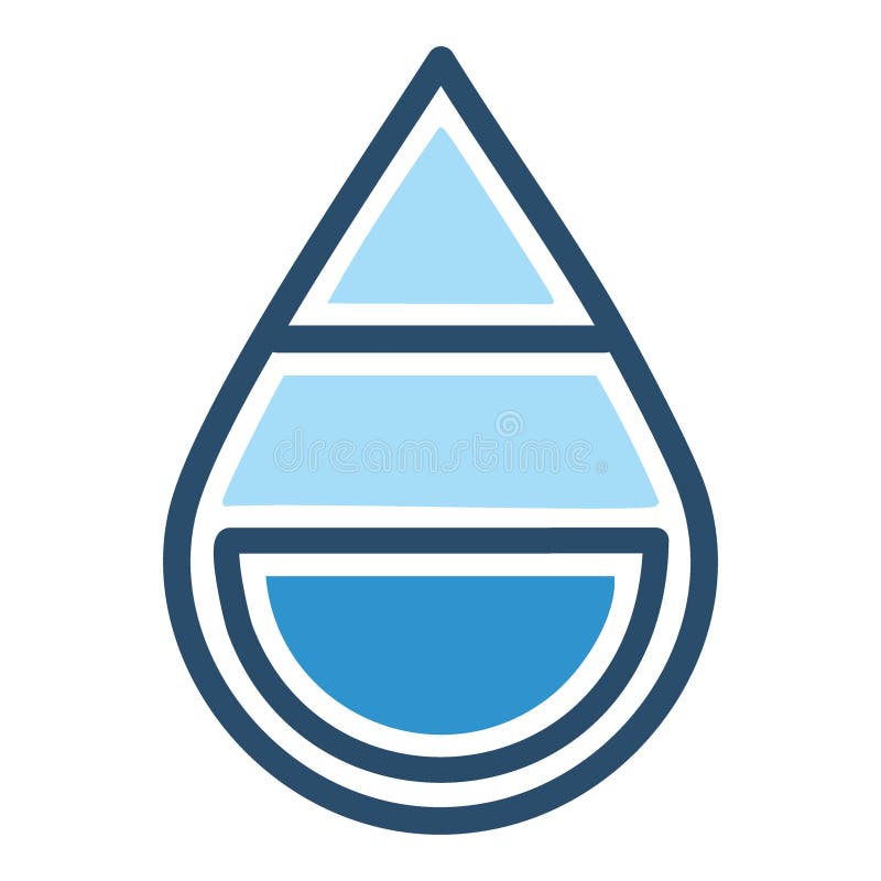 Water Layers Icon. Abstract Symbol of Liquid Divided into Three ...