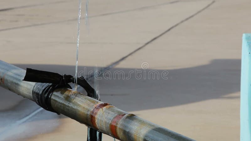 Water Leak from Old Damage Pipe Stock Video - Video of seafood, process ...