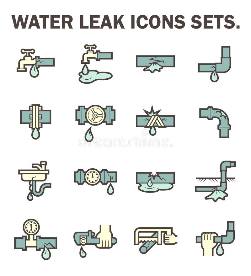 Water leak icon stock vector. Illustration of conservation - 101002946