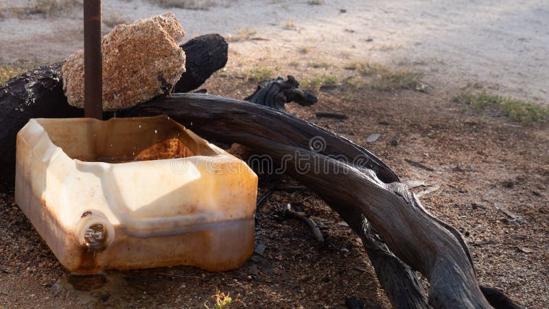 Water Conservation, Saving Dripping Water in a Container, Garden Stock ...