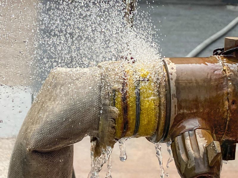 Water Leaking at the Joints of Canvas Hose Pipe Stock Photo - Image of ...