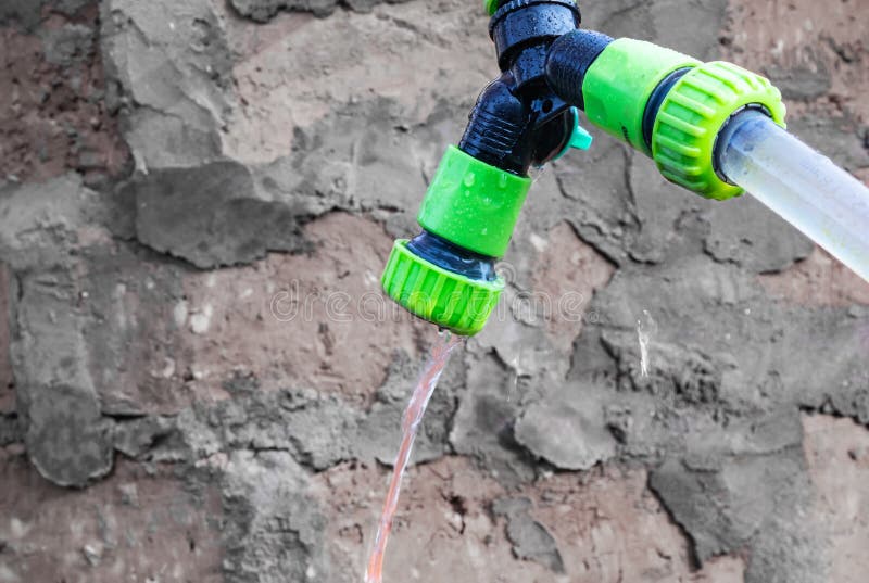 Water Leaks from the System, Pipeline Damage Stock Image - Image of ...