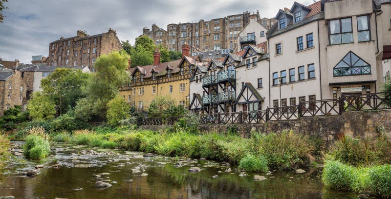 The Water of Leith Walk and Houses in Edinburgh Stock Photo - Image of ...