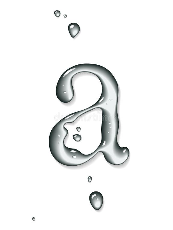 Water letter a ilustração stock. Ilustração de respingo - 205428047