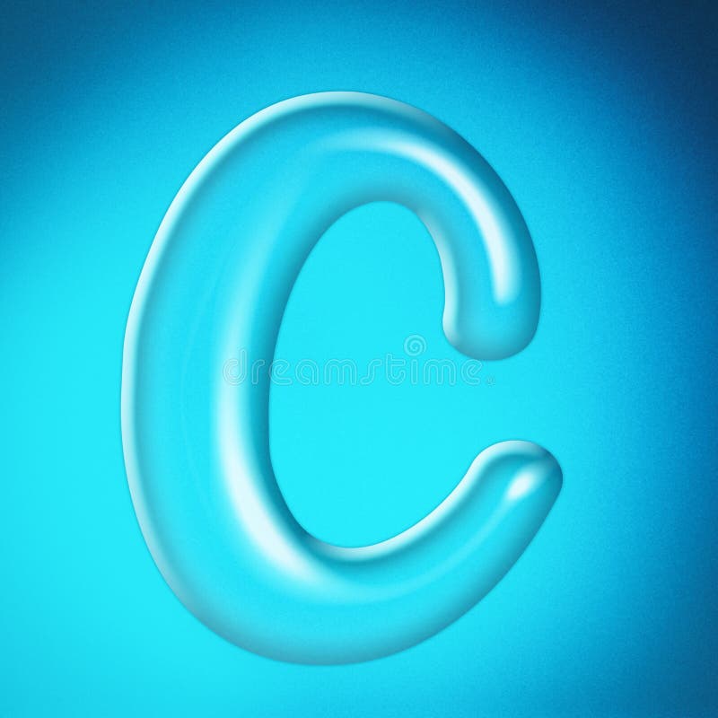 Water Letter C Alphabet Clear Water Letter. 3D Rendering Stock ...