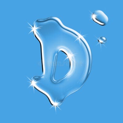Water letter D stock illustration. Illustration of beautiful - 4939496