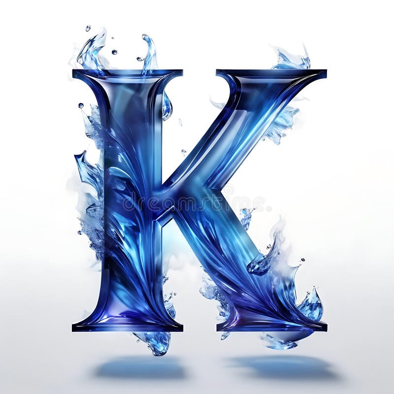 Water Letter K: a Crystalline Font Stock Illustration - Illustration of ...