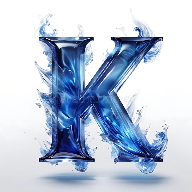 Water Letter K - 3D Alphabet Concept Stock Illustration - Illustration ...