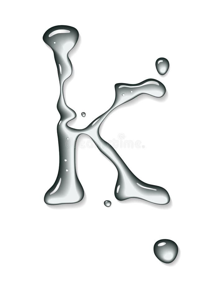Water letter k stock illustration. Illustration of splash - 205428077