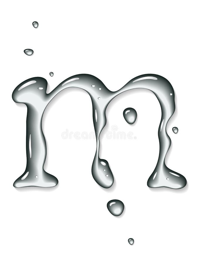 Water letter m stock illustration. Illustration of liquid - 205428082