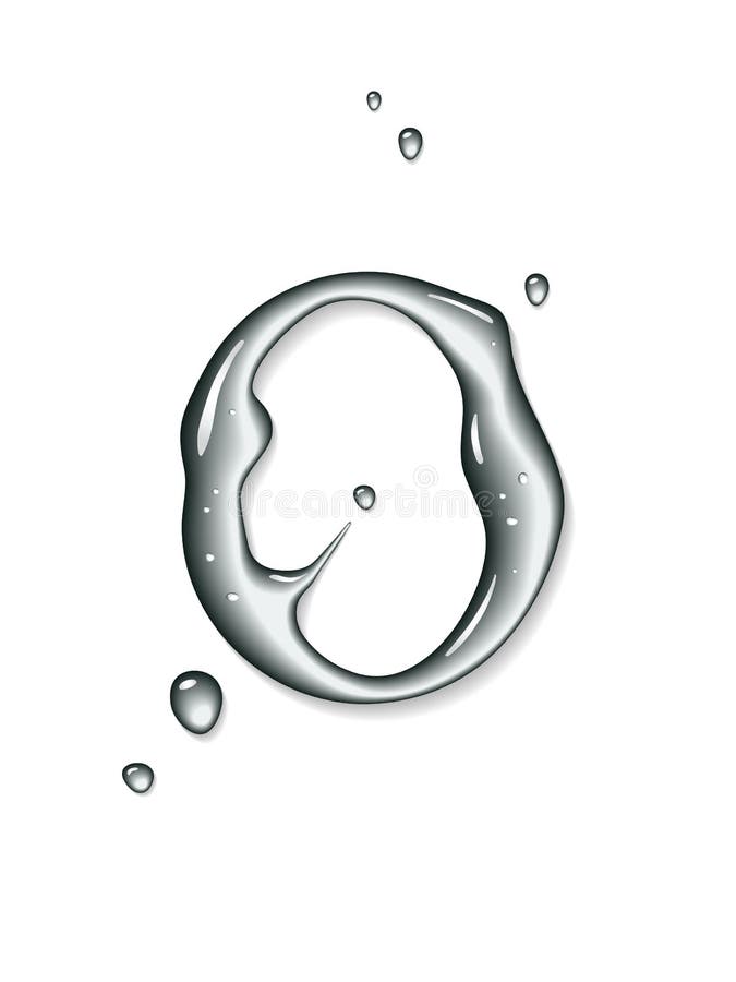 Water letter o stock illustration. Illustration of white - 205428087