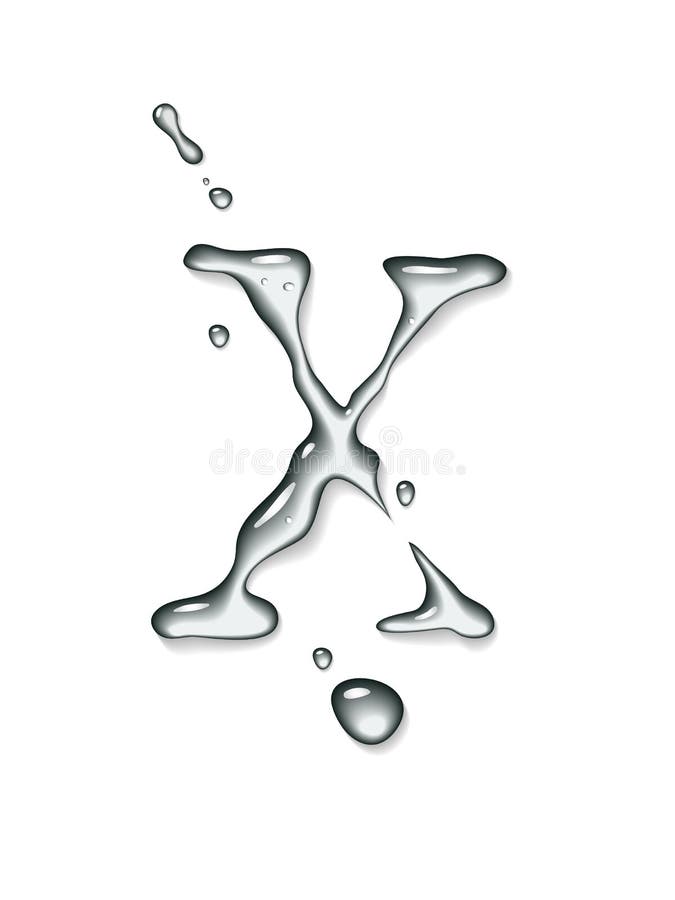 Water letter x stock illustration. Illustration of clean - 205428105