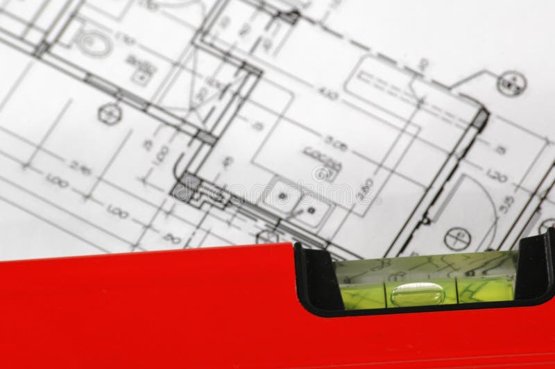 Water Level and Architectural Plans Stock Image - Image of extension ...