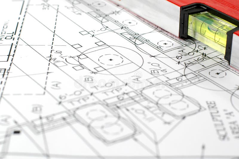 Water Level and Architectural Plans Stock Photo - Image of architecture ...