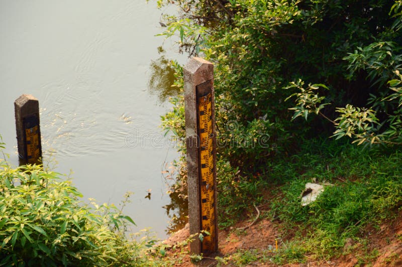 The Water Level Column is Located on the River, the Concept of Checking ...