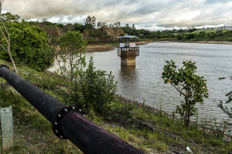Water level at the dam stock photo. Image of lines, natural - 213136104
