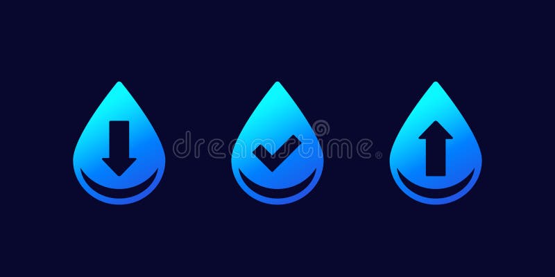 Water Level Icons, Low, Normal and High Stock Vector - Illustration of ...