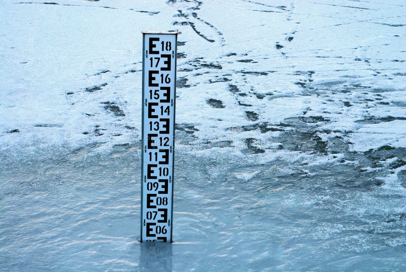 Water level indicator stock photo. Image of winter, numbers - 4683032