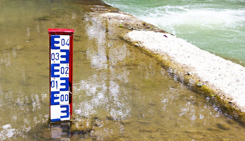 Water level indicator dam stock image. Image of meter - 44873515