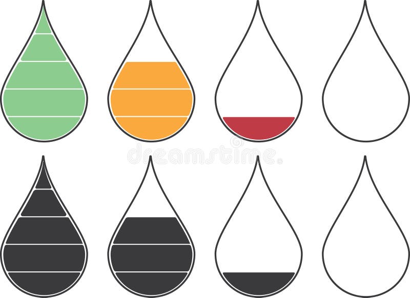 Water Level Indicators, Different Stages Stock Vector - Illustration of ...