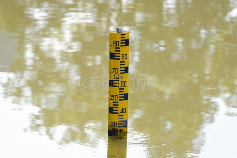 Water Level Indicator at the Waterway Stock Image - Image of counting ...