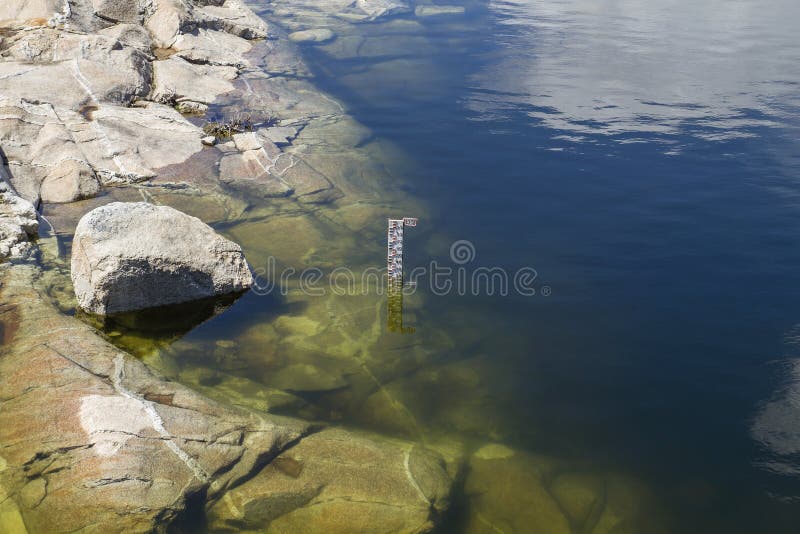 Water Level Marker in a Reservoir Stock Image - Image of collect ...