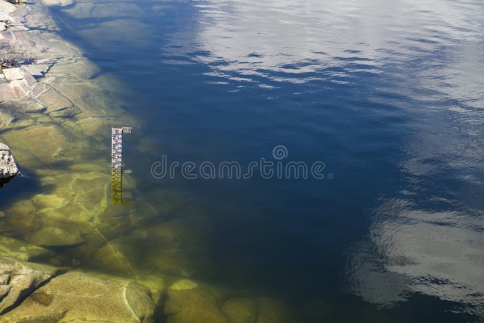 Water Level Marker in a Reservoir Stock Image - Image of hydrometer ...
