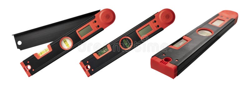Water Level Meter in Different Angles on a White Background Stock Image ...