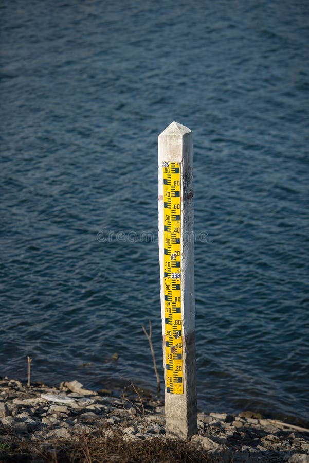 Water Level Meter stock photo. Image of meter, pole, background - 94235702