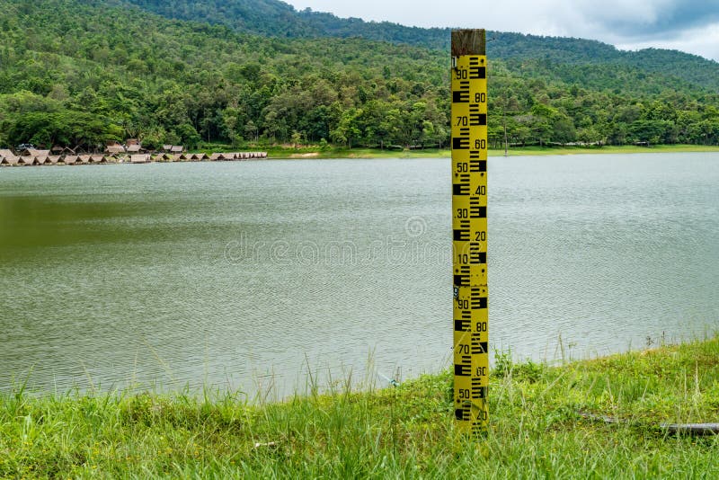 Water level pole stock image. Image of pole, marker, river - 81006899