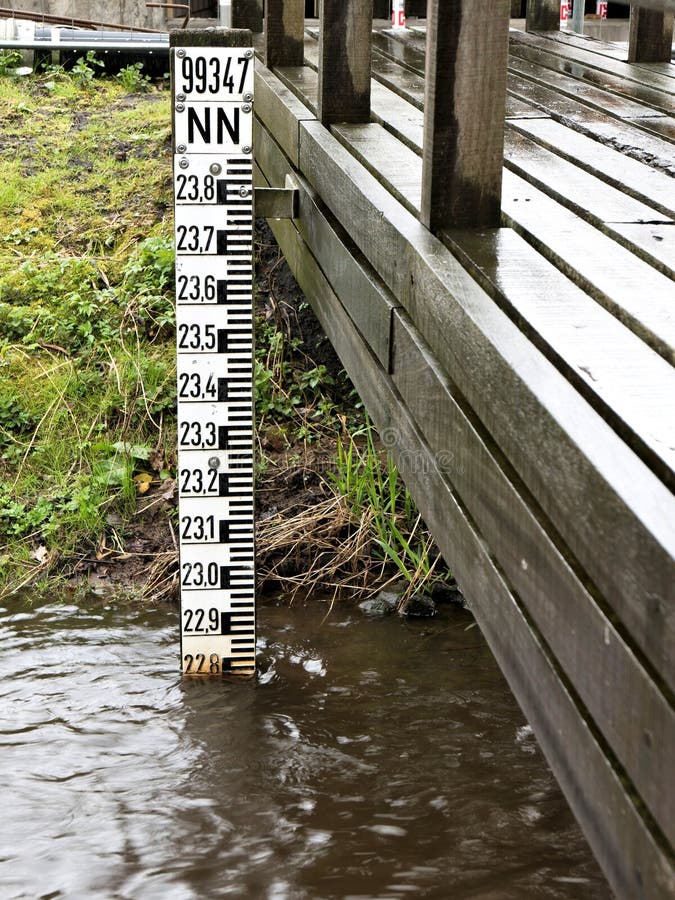 Water level scale stock photo. Image of indication, wooden - 70145374