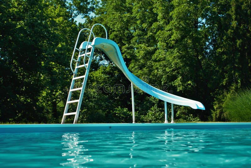Water Level View of a Poolside on a Bright and Sunny Day Stock Image ...