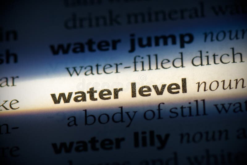 Water level stock photo. Image of writing, macro, page - 161574720