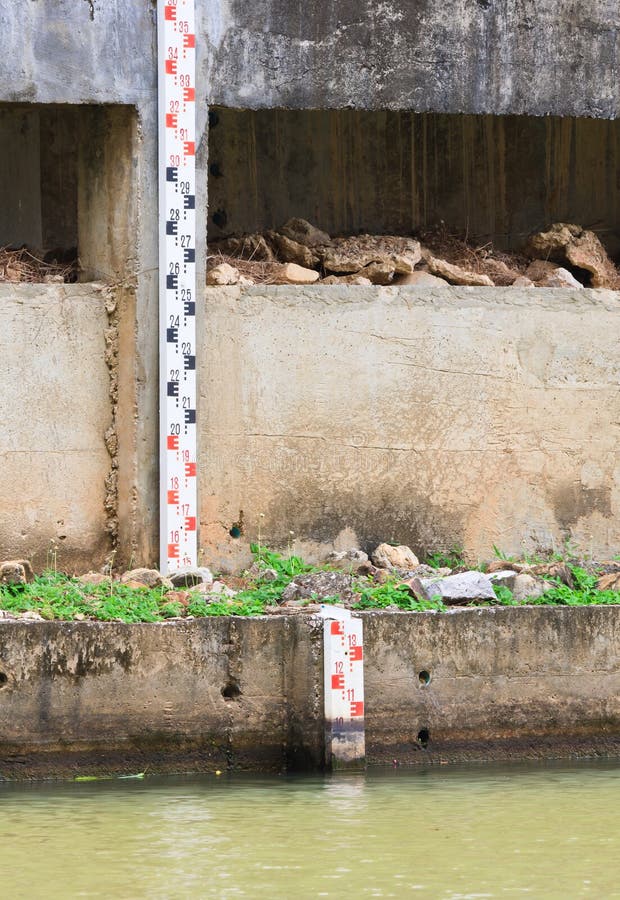 Water levels gauge. stock photo. Image of building, concrete - 35108952