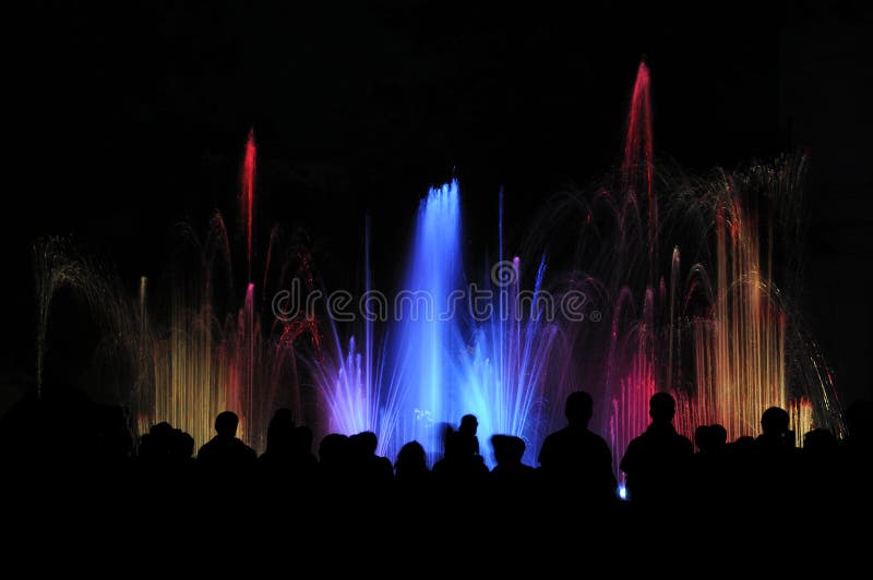 Water light show stock image. Image of show, fountain - 15706503