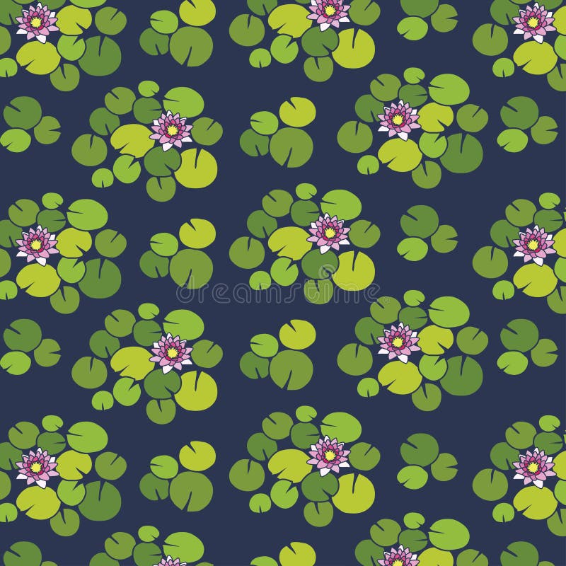 Water Lilies Pattern Background Stock Vector - Illustration of design ...