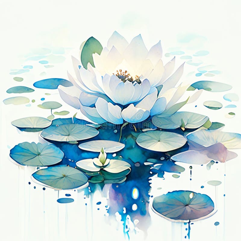Water Lily on the Surface of the Water. Vector Illustration Stock ...