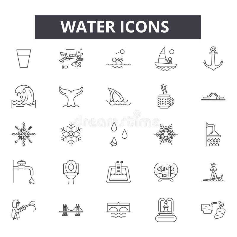 Water Line Icons, Signs, Vector Set, Linear Concept, Outline ...