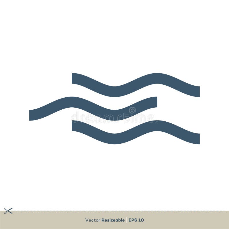 Water Lines Icon Vector Logo Template Illustration Design Stock Vector ...